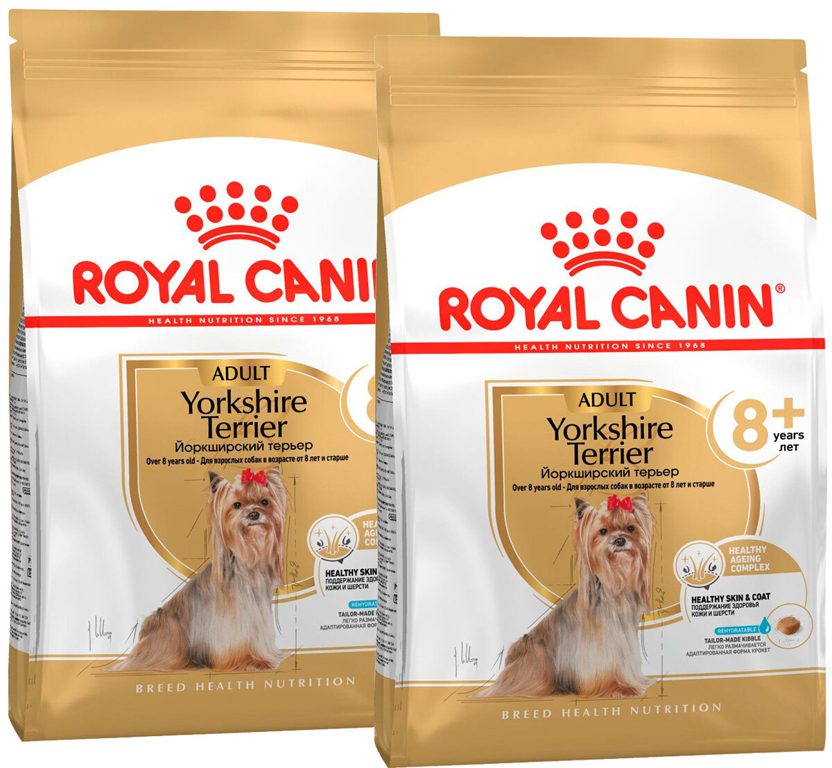 Корм сухой Royal Canin Yorkshire Terrier Adult 8+ для пожилых собак йоркширский терьер старше 8 лет, 1,5 кг х 2 шт