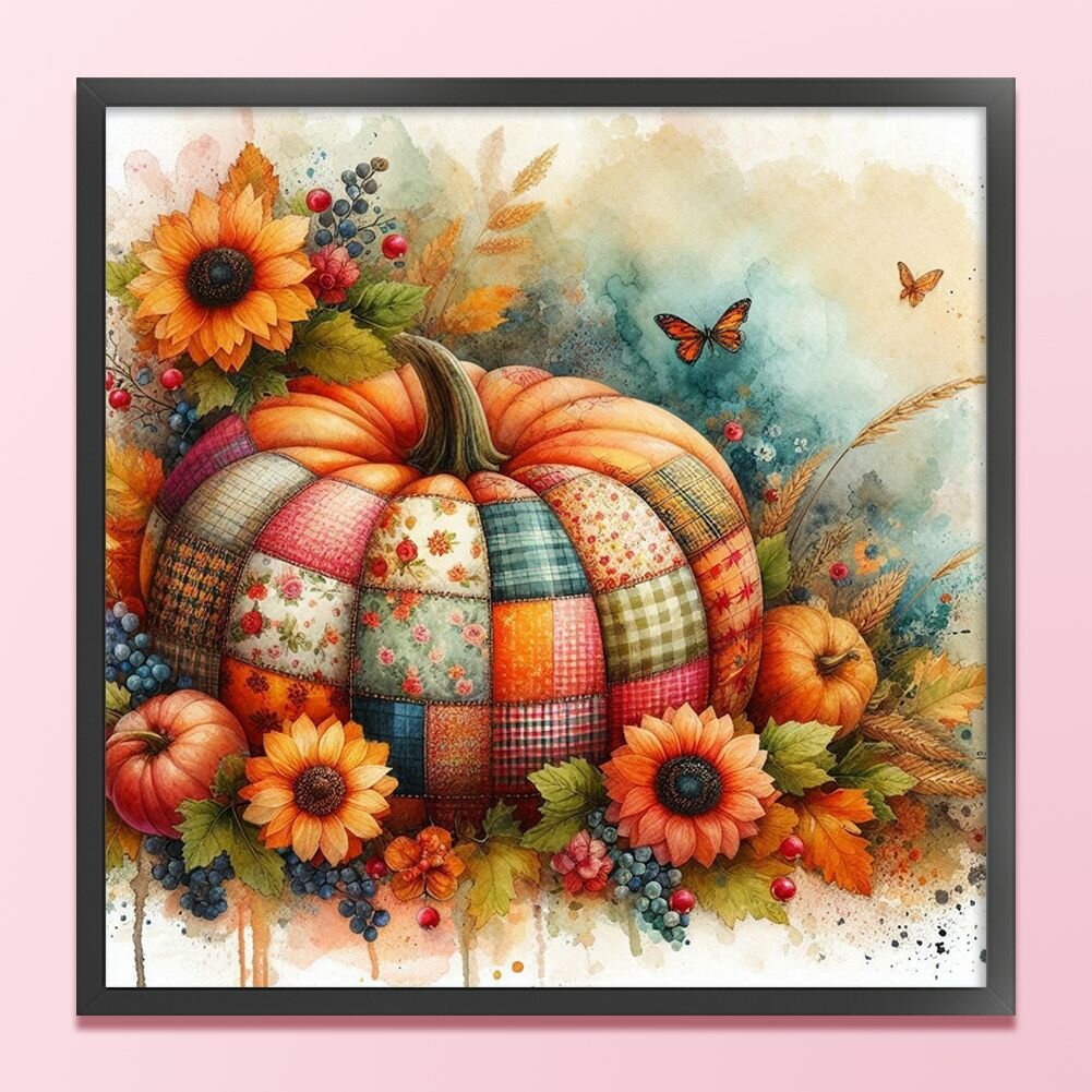 Набор для вышивания крестиком из серии "натюрморт" размером 40*40 см. Сшивание тыкв. Подходит для украшения дома