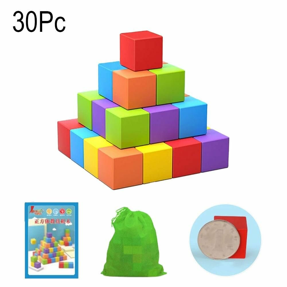 Кубики Цветные 30 шт. Развивающие игрушки для мальчиков и девочек