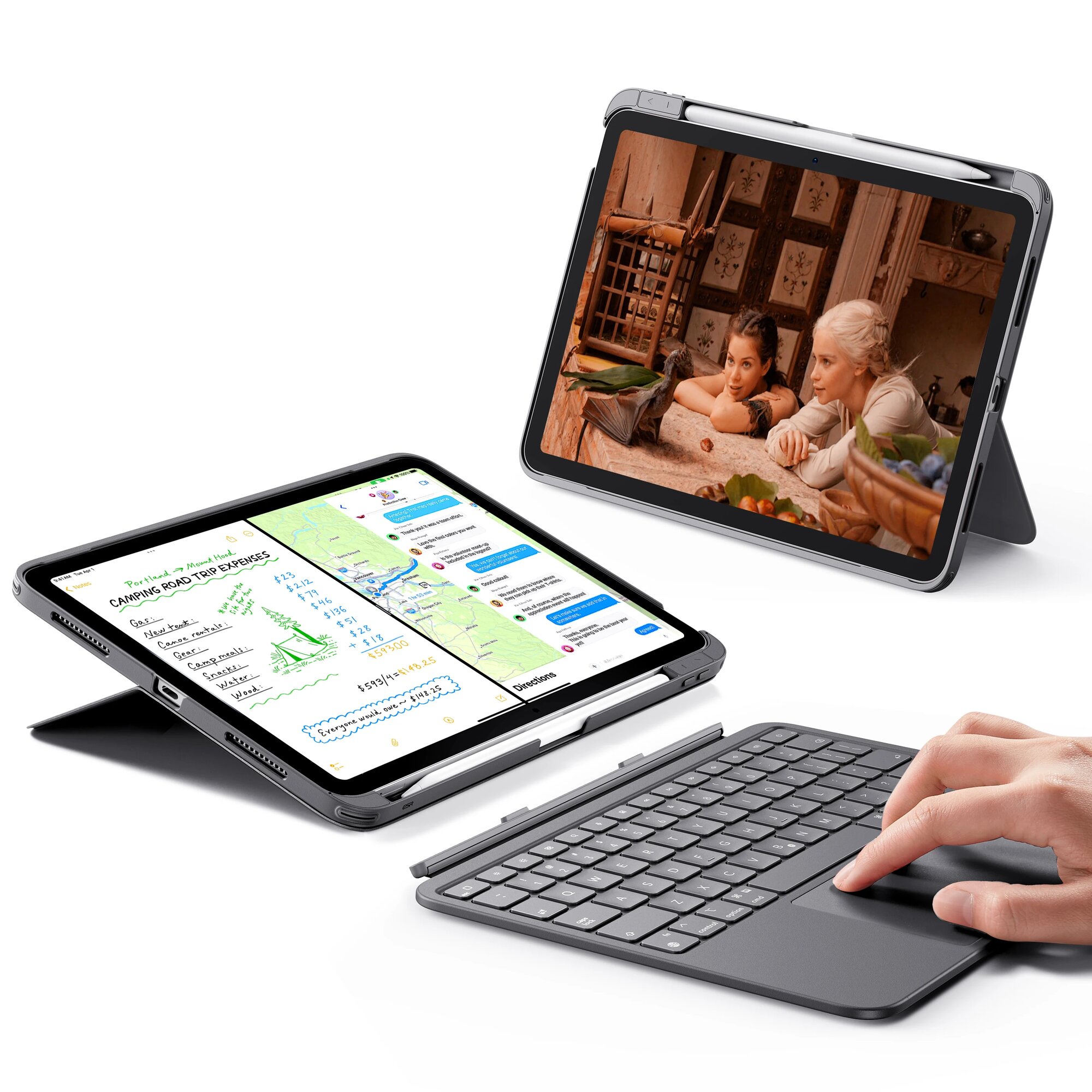 ESR Flex магнитная клавиатура для iPad 11 Air 5th Air 4th, Dark Gray