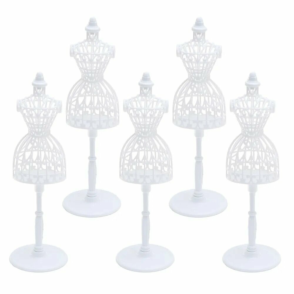 Белые миниатюрные манекены для одежды, набор из 5 шт