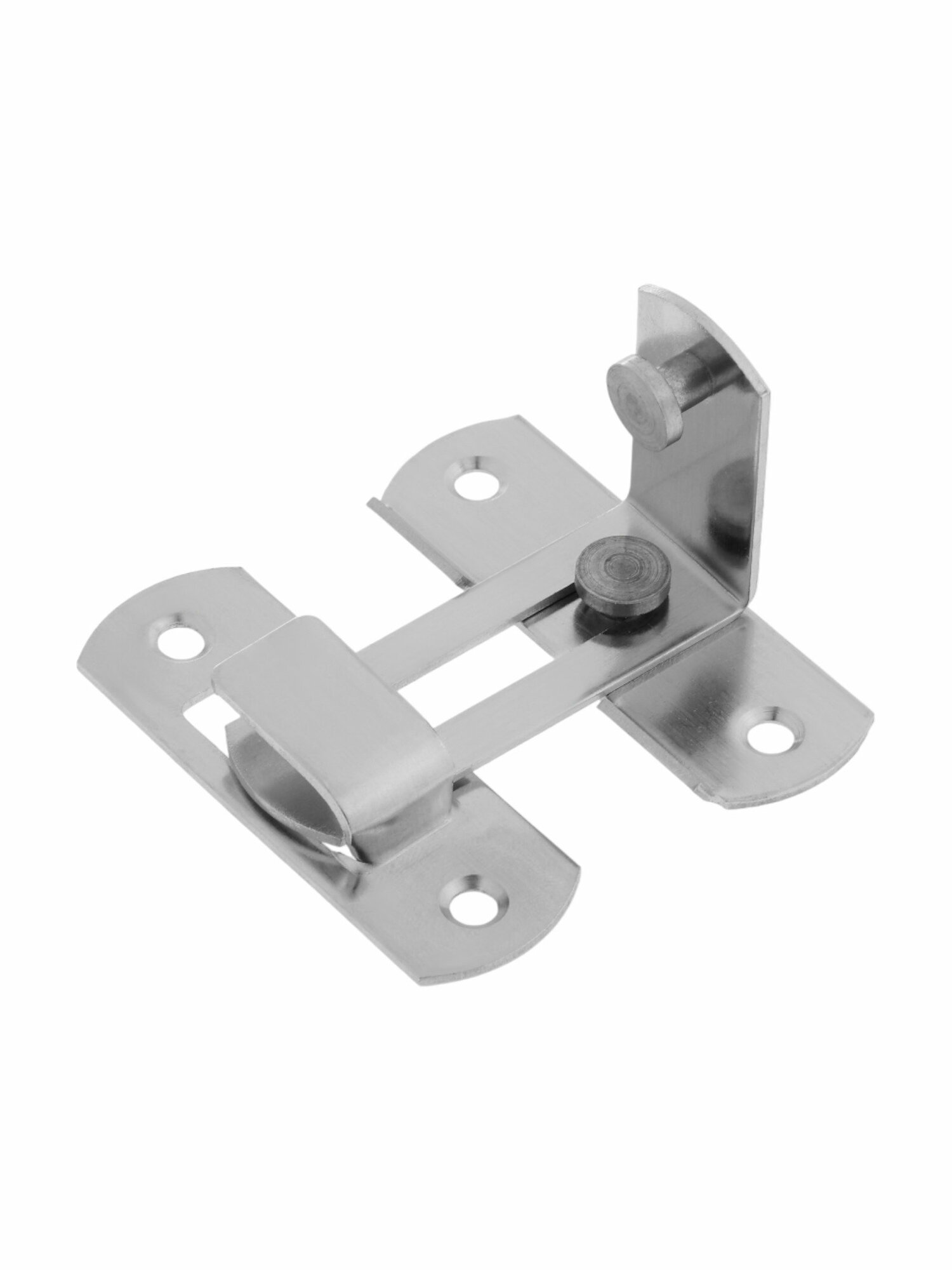 Шпингалет накладной угловой, 60x43 мм, цвет хром, тип задвижки: гаражная