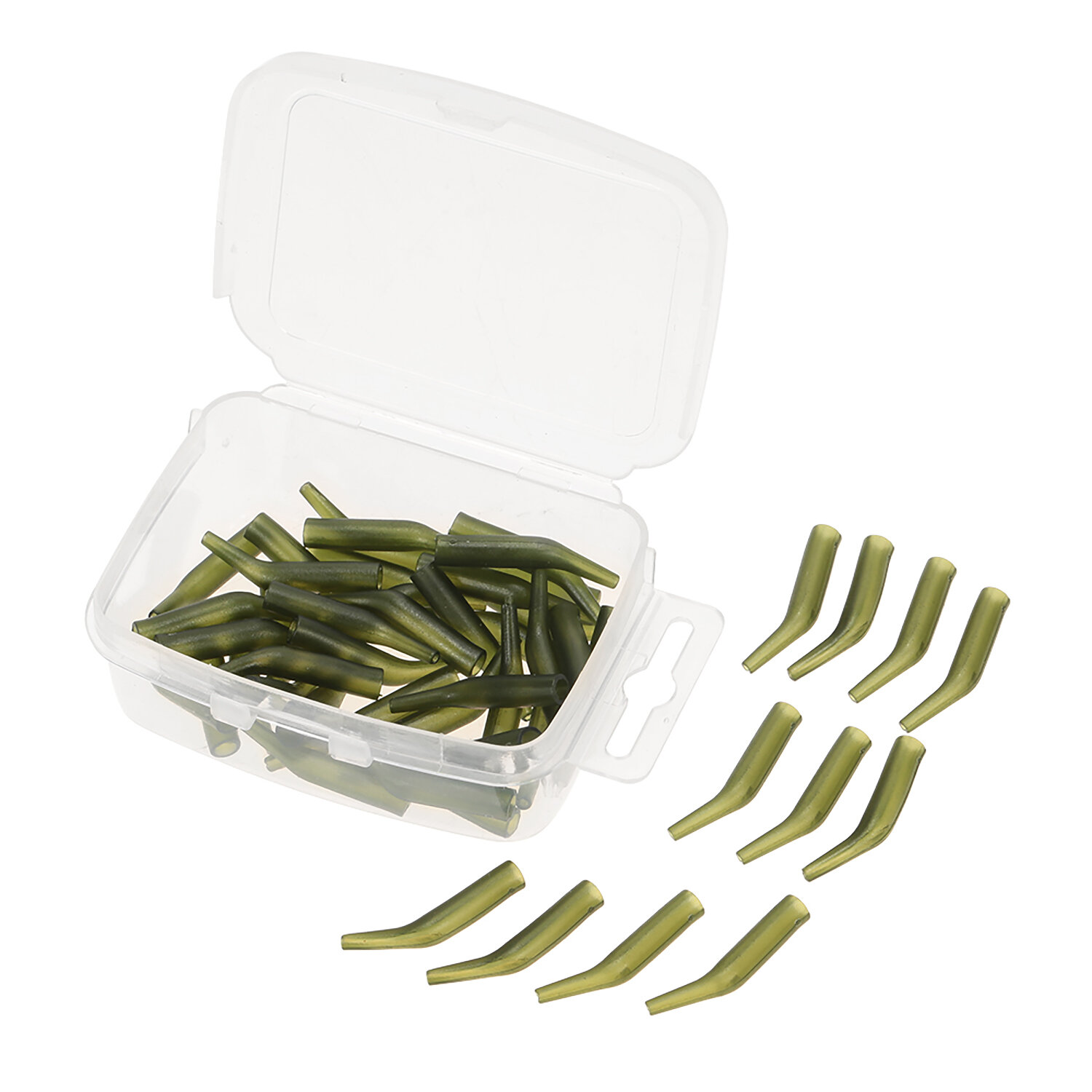 50 шт./лот Рукав для крючка для ловли карпа, выравниватель лески для волосяной оснастки, мягкие антизакручивающиеся рукава для рыболовных снастей, аксессуары для карповой ловли