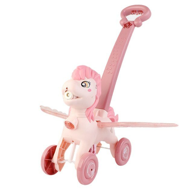 50ml Maker Trolley Bubble Machine Coffee Cartoon Fun Bubble Maker Kids Крытый открытый интерактивный игрушочный пузырь (розовый)