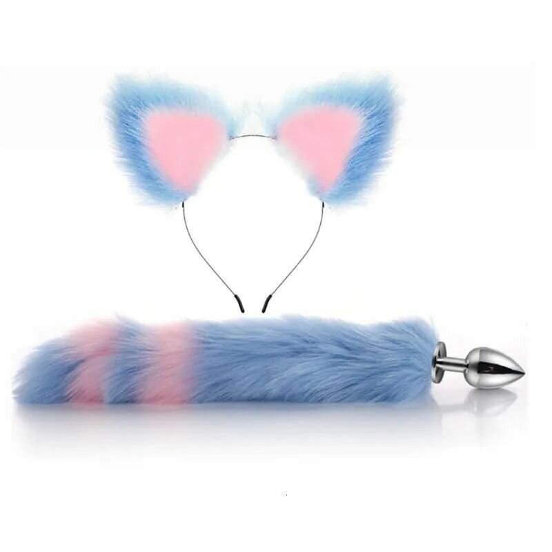 Лисьи уши и хвост для косплея, Серебристый Свет Light B