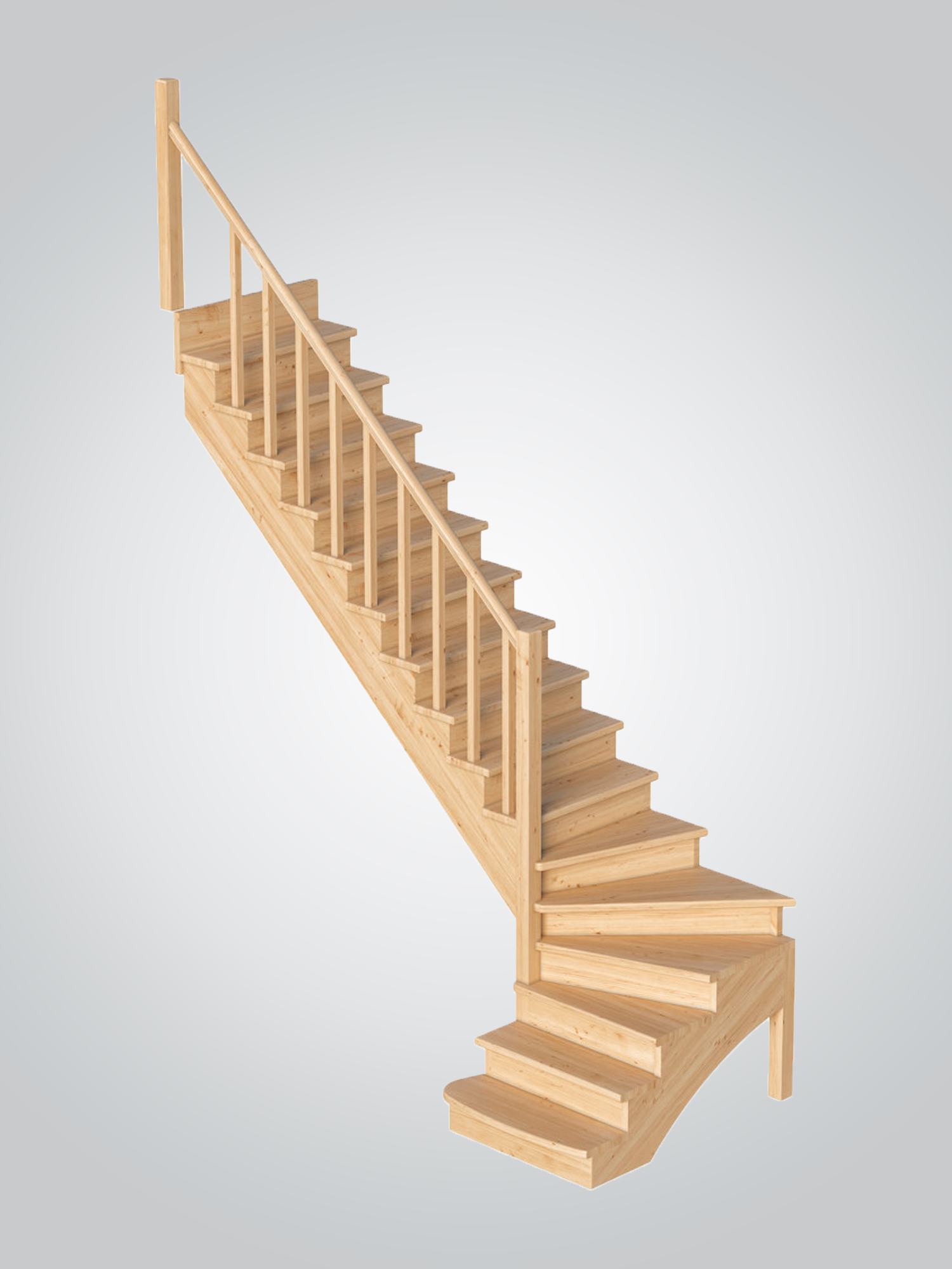 Лестница на второй этаж К-001м/5 Левая c подступенками