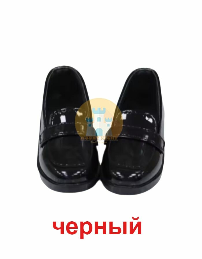1 пара черных 4-точечных кожаных туфлей, подходящих для наряда куклы BJD