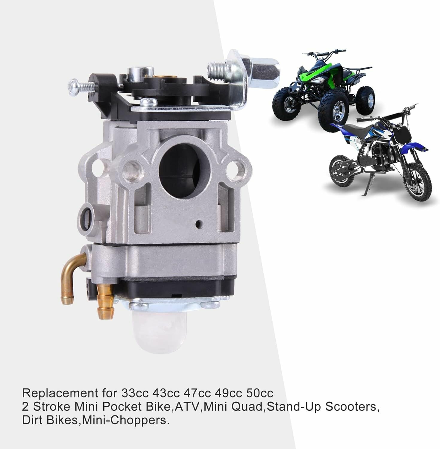 Карбюратор 15mm для 2T мотоциклов, 43, 47, 49, 50куб