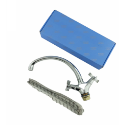 Смеситель Edeny E3209b-319, двухвентильный, цвет серебристый, высота 21см