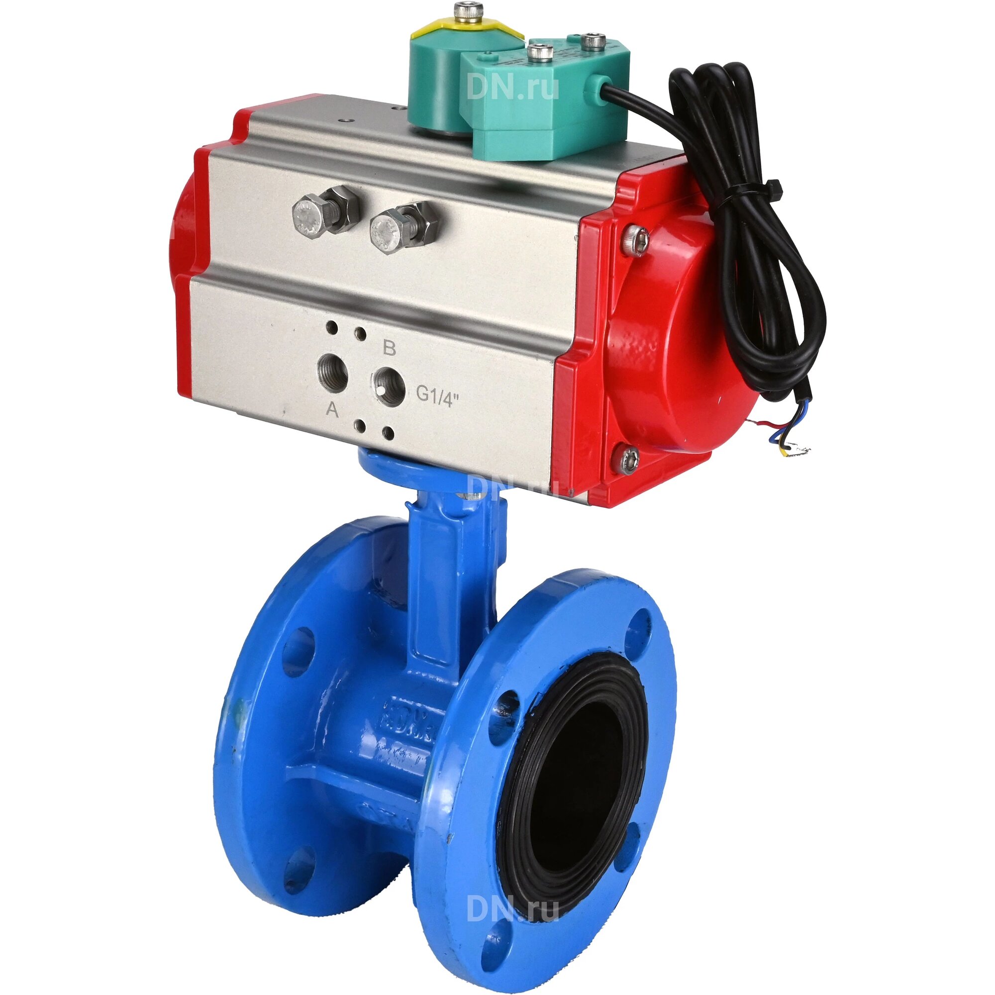 Затвор DN.ru GGG40-304-EPDM-2W-F-H Ду100 Ру16, с пн. прив. DA-105 и МППП-200