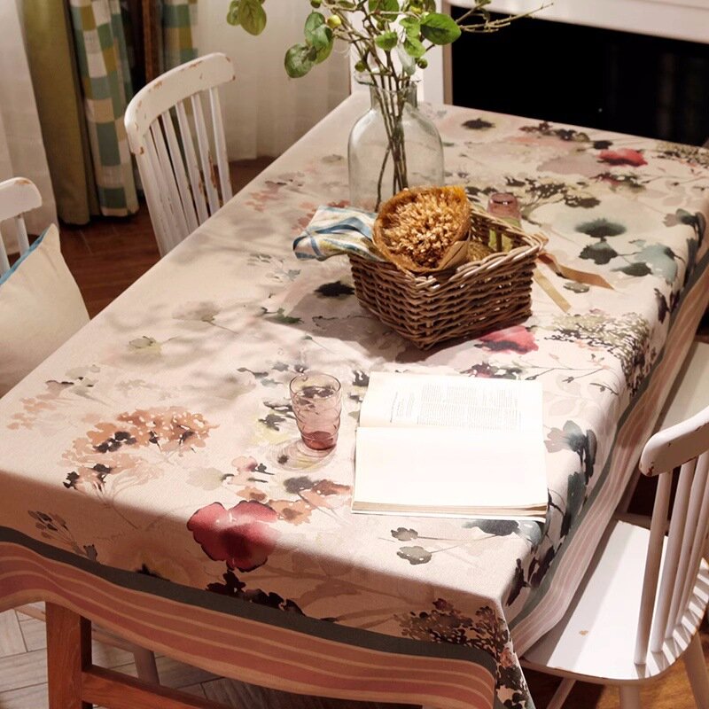 Ткань для обеденного стола, кофейного стола, мастерская живопись, цифровая печать, американский французский стиль, легкая роскошь, высококачественная сельская столовая скатерть