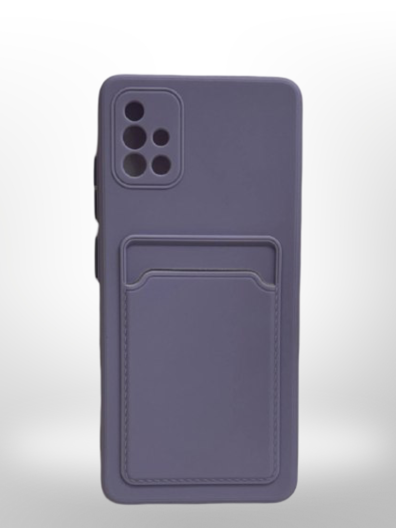 Защитный чехол - бампер с кармашком для карт, для телефона Samsung A51 M40s фиолетового цвета