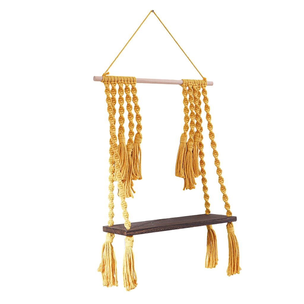 Богемные Подвесные Настенные Полки Хлопчатобумажная Веревка Плавающая Полка DIY Макраме Настенный Гобелен Стеллаж Для Хранения Гостиной Спальни