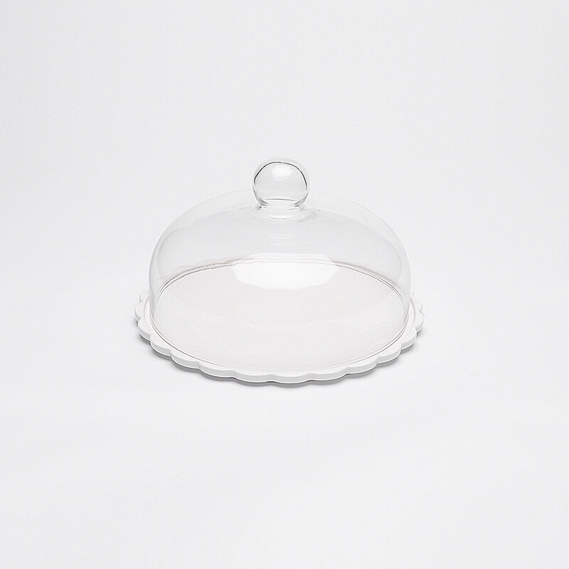 Европейский стиль подноса для десертов, пиццы, фруктов, дегустационной тарелки, стеклянной крышки для тортов, пирожных, пылезащитной стеклянной крышки