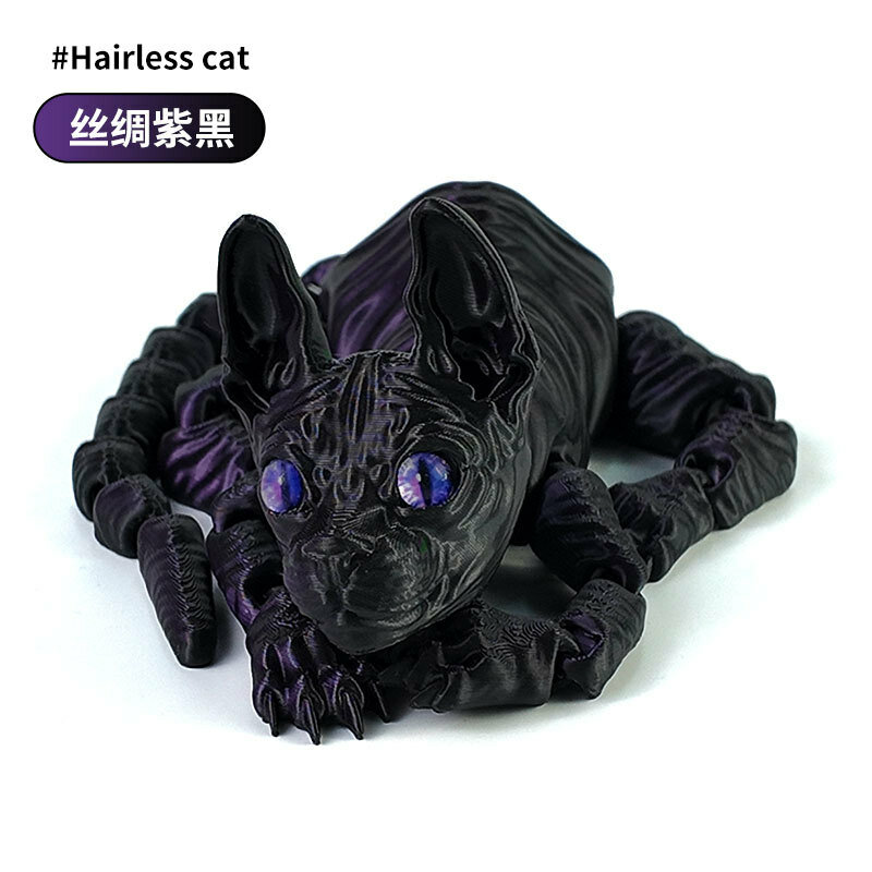 Горячие новые безволосые кошки, подвижные 3D-печатные драконьи украшения, ручной набор 3D-печатных безволосых кошачьих украшений