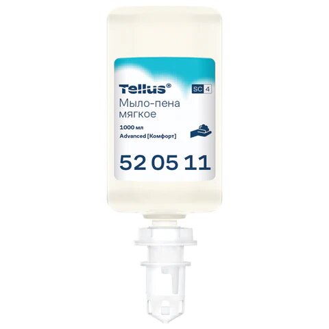 2 шт. Картридж с жидким мылом-пеной одноразовый Tellus/TORK (Система S4) Advanced, мягкое, 1 л, 520511