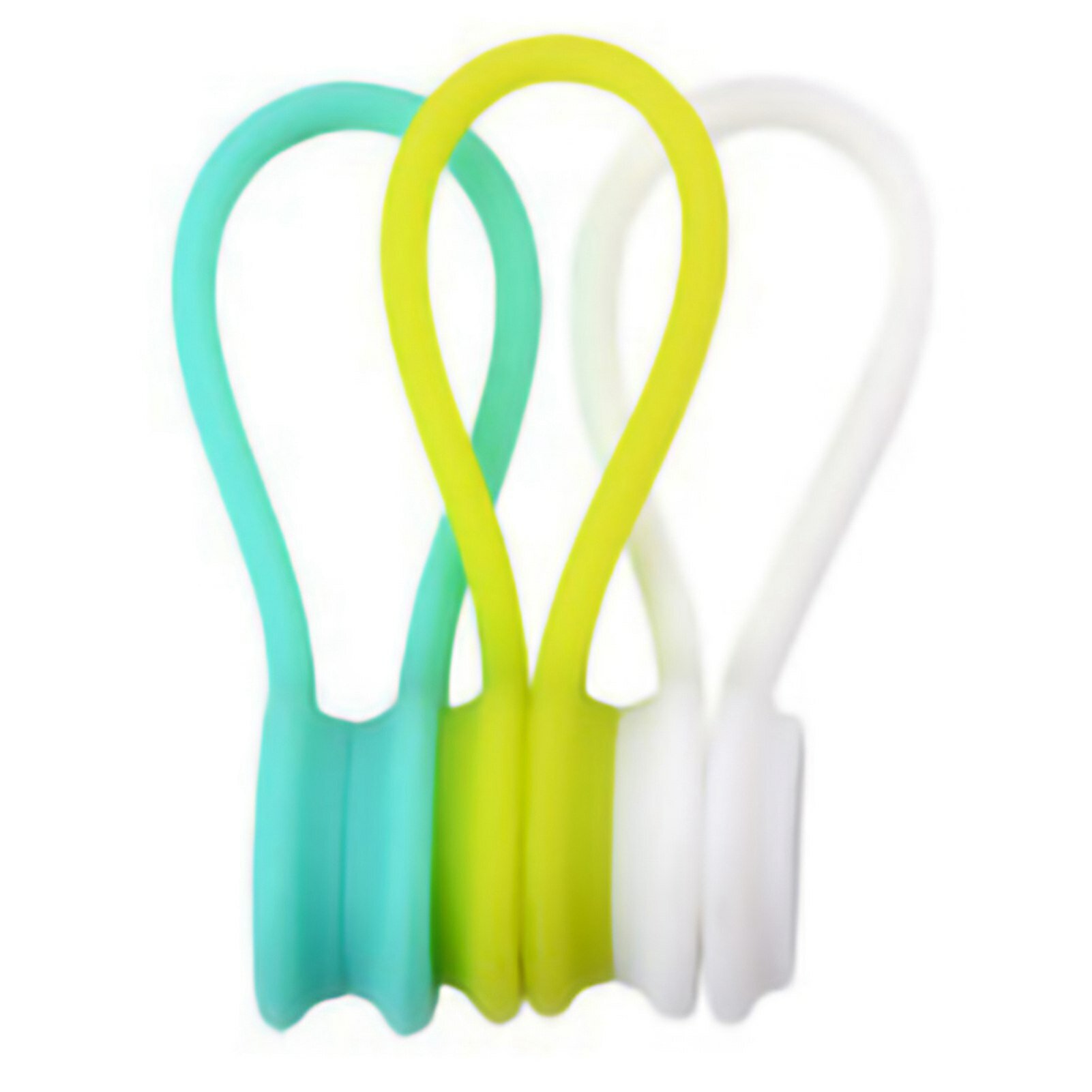 3 шт. Портативный силиконовый держатель для наушников и проводов, зажим для дома и офиса, белый и синий.