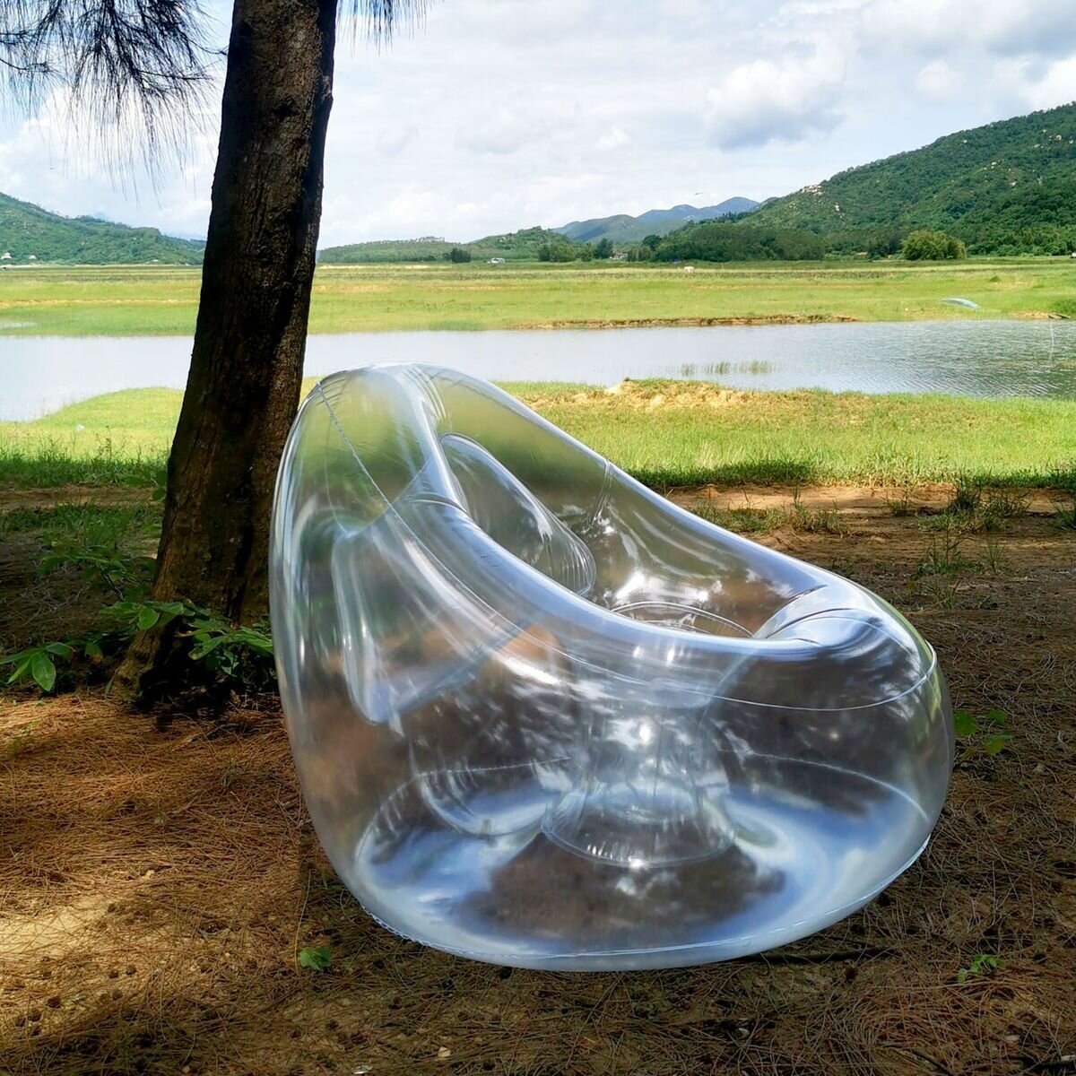 Прозрачный надувной диван, ленивый диван для одной спальни, маленький милый диван для арендного дома, подарок на День святого Валентина, день рождения, DIY