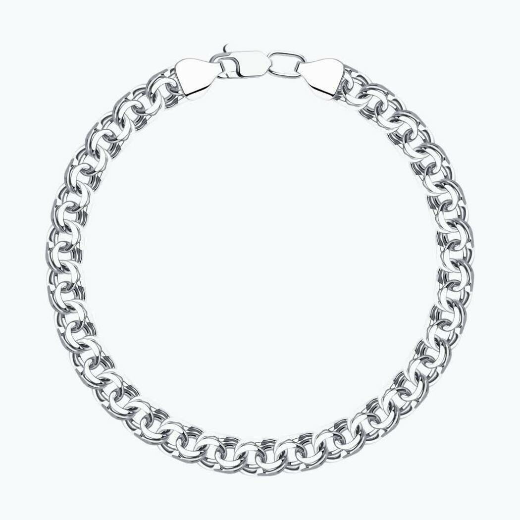 Браслет-цепочка, серебро, 925 проба, родирование