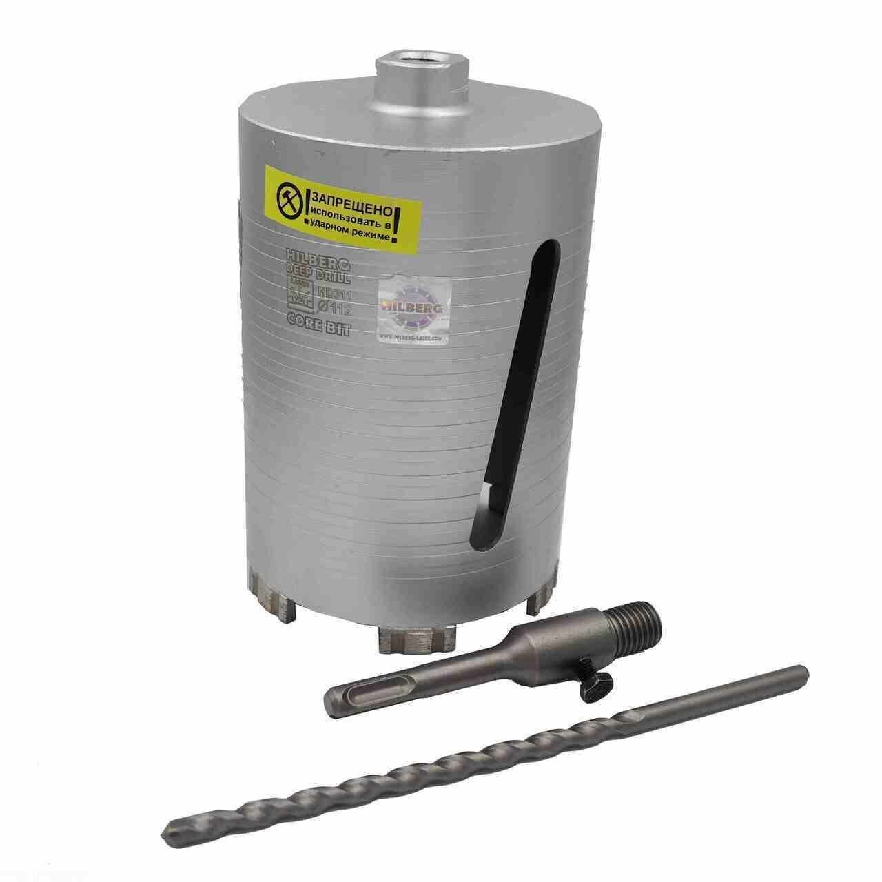 Коронка алмазная Instart по бетону, 112х150 мм, Hilberg Laser Deep Drill
