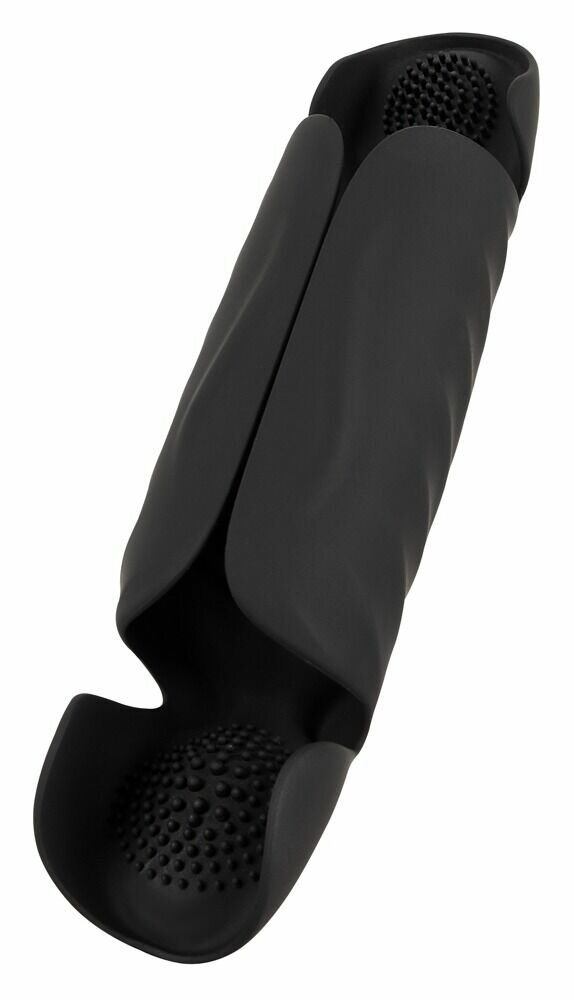 Черный вибромастурбатор с трехточечной стимуляцией Penis Trainer with 3 Point Stimulation