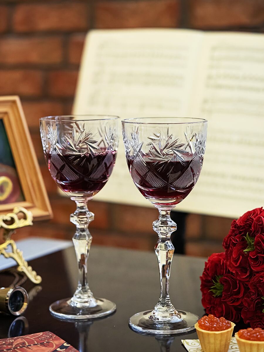 Хрустальные бокалы для вина шампанского 250 мл. фужеры набор 2 шт. Неман