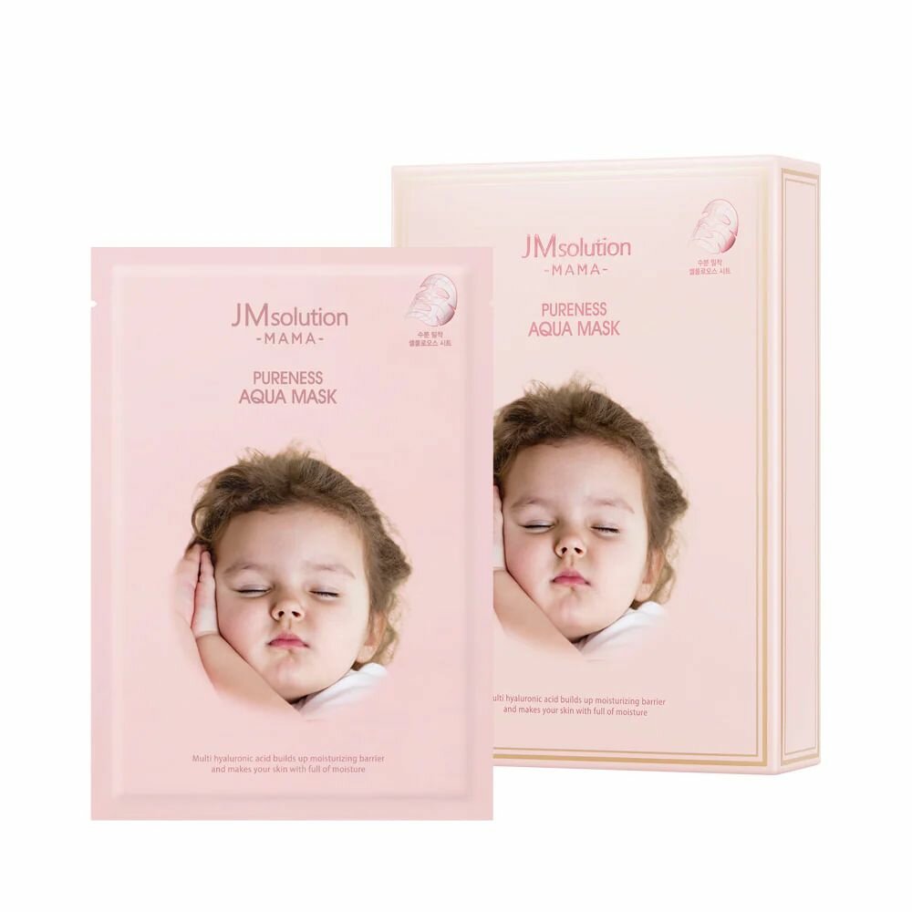 Jmsolution Маска тканевая для лица гипоаллергенная увлажняющая / Mama Pureness Aqua Mask Plus, 30 мл