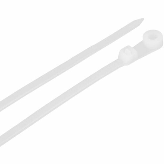 Хомут кабельный Iek 3.5х100 нейл. бел. с отвер. для креп. ХОК (уп.100шт), UHH40-4-100-100