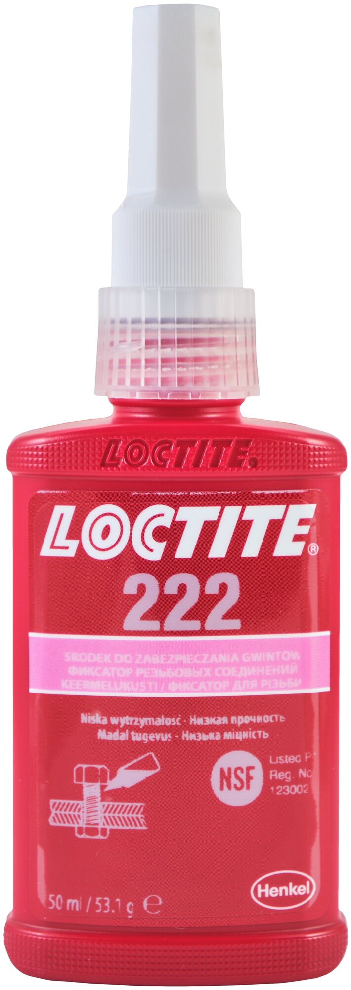 LOCTITE 222 50 мл Фиксатор резьбовых соединений фиолетовый (слабая фиксация), Китай