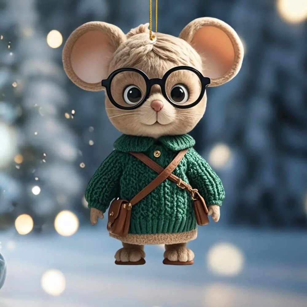 Декоративный кулон, мышь, акриловый плоский 2D кулон, подходит для праздничного украшения, брелка, рюкзака, дома