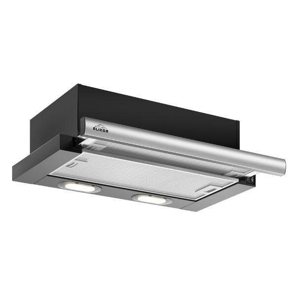 Вытяжка встраиваемая в шкаф Elikor Интегра 50 Black/Inox