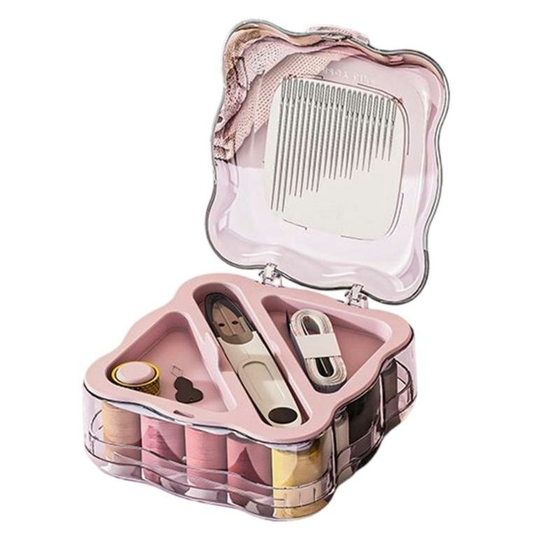 Портативный кейс для вышивки, двухслойный с замком, 2