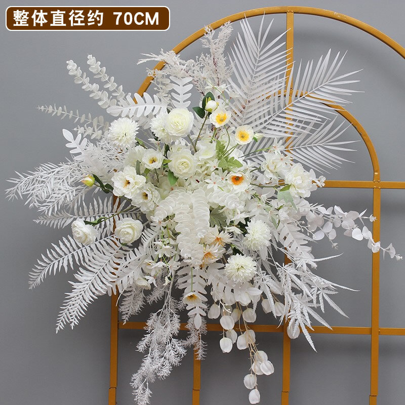 Новая стильная крупная свадебная напольная цветочная композиция, готовое изделие из шелковых цветов для декора, композиция из эвкалипта для украшения прохода, свадебное флористическое искусство.