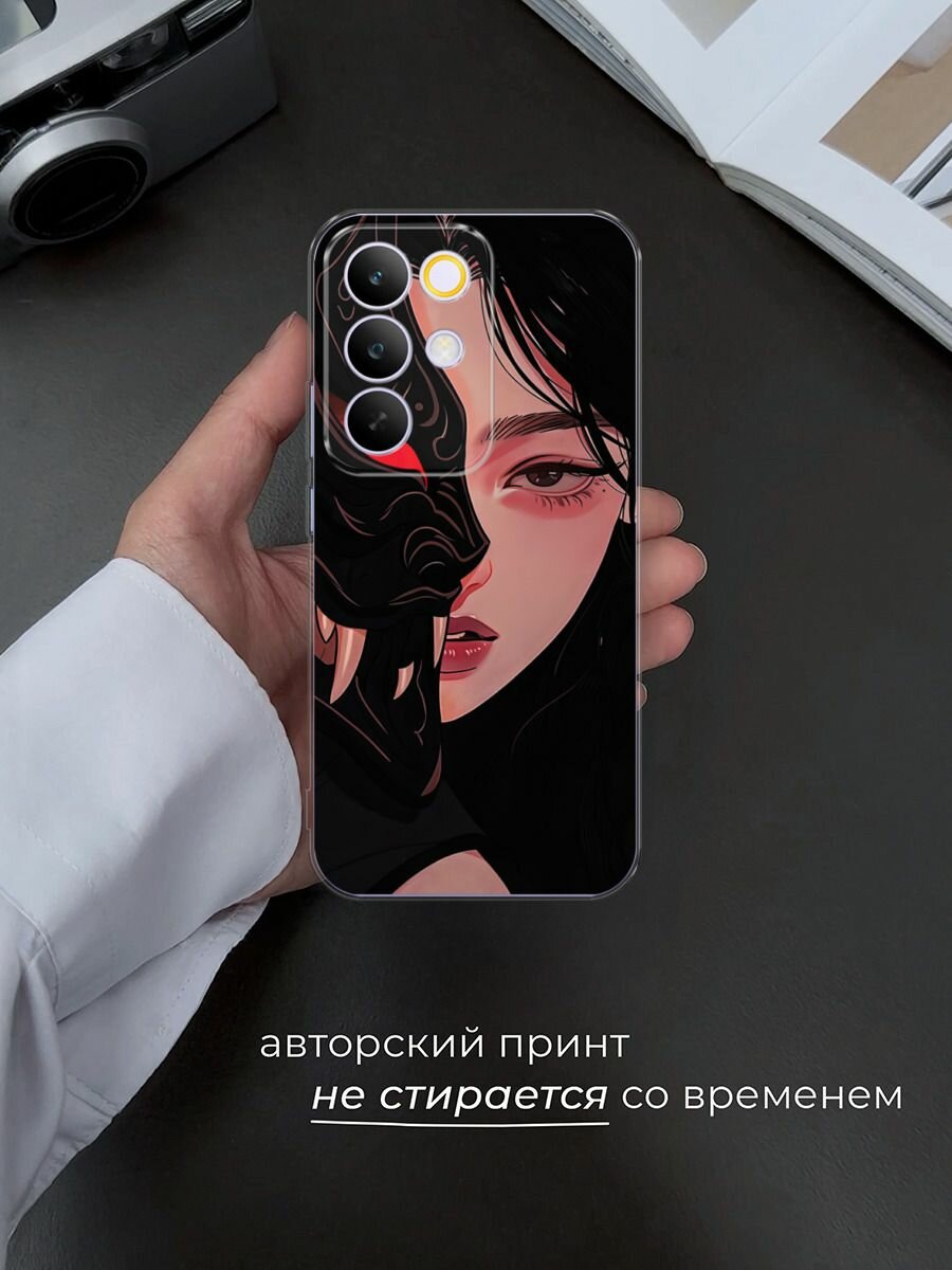 Чехол на Realme C85 Pro / Реалми C85 Про с принтом Девушка с маской — фото 1