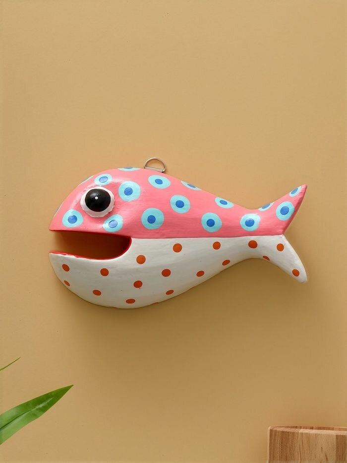 Панно Рыба-хищник , 20 12 5 см, дерево, разноцветное