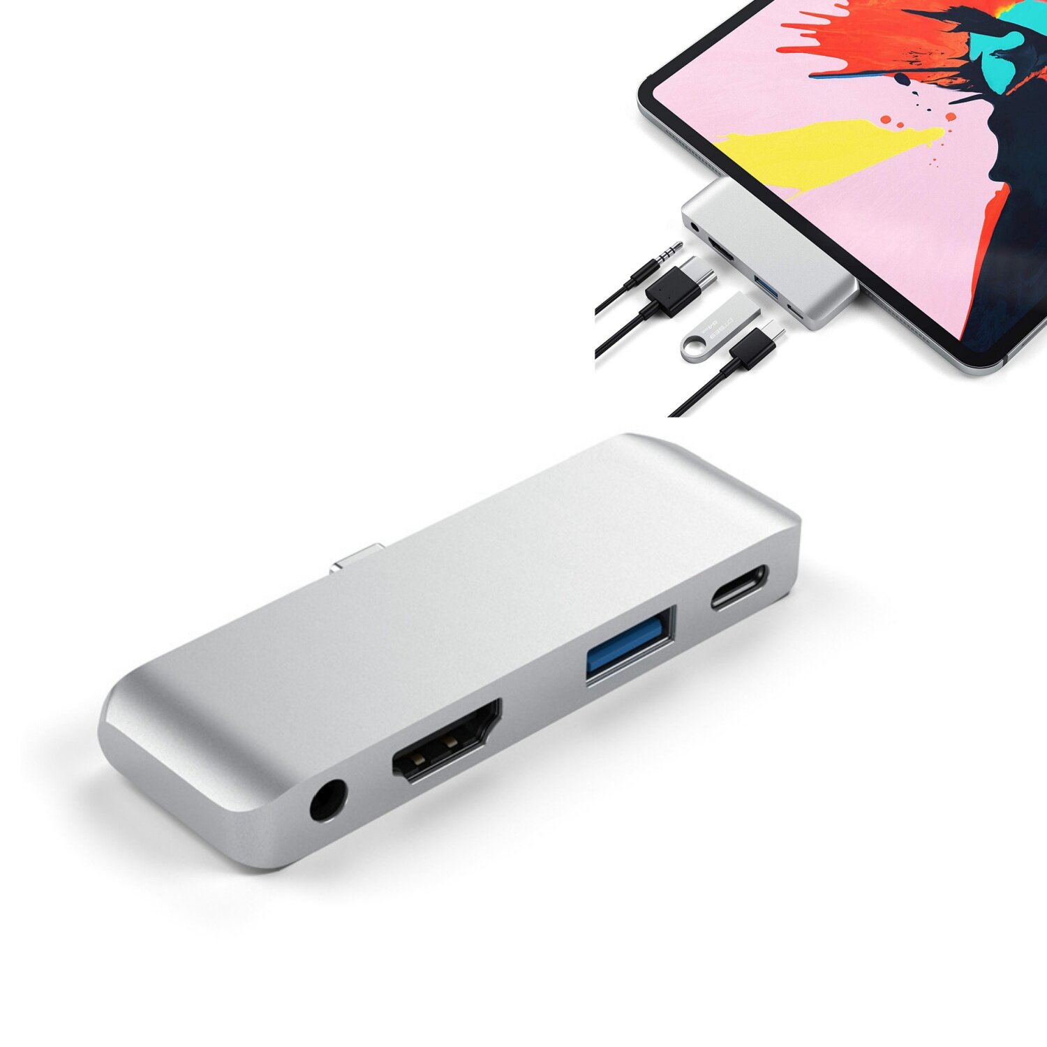 Подходит для ipad pro Hub USB-C — HDMI + 3,5 + USB + PD-концентратор док-станции типа C