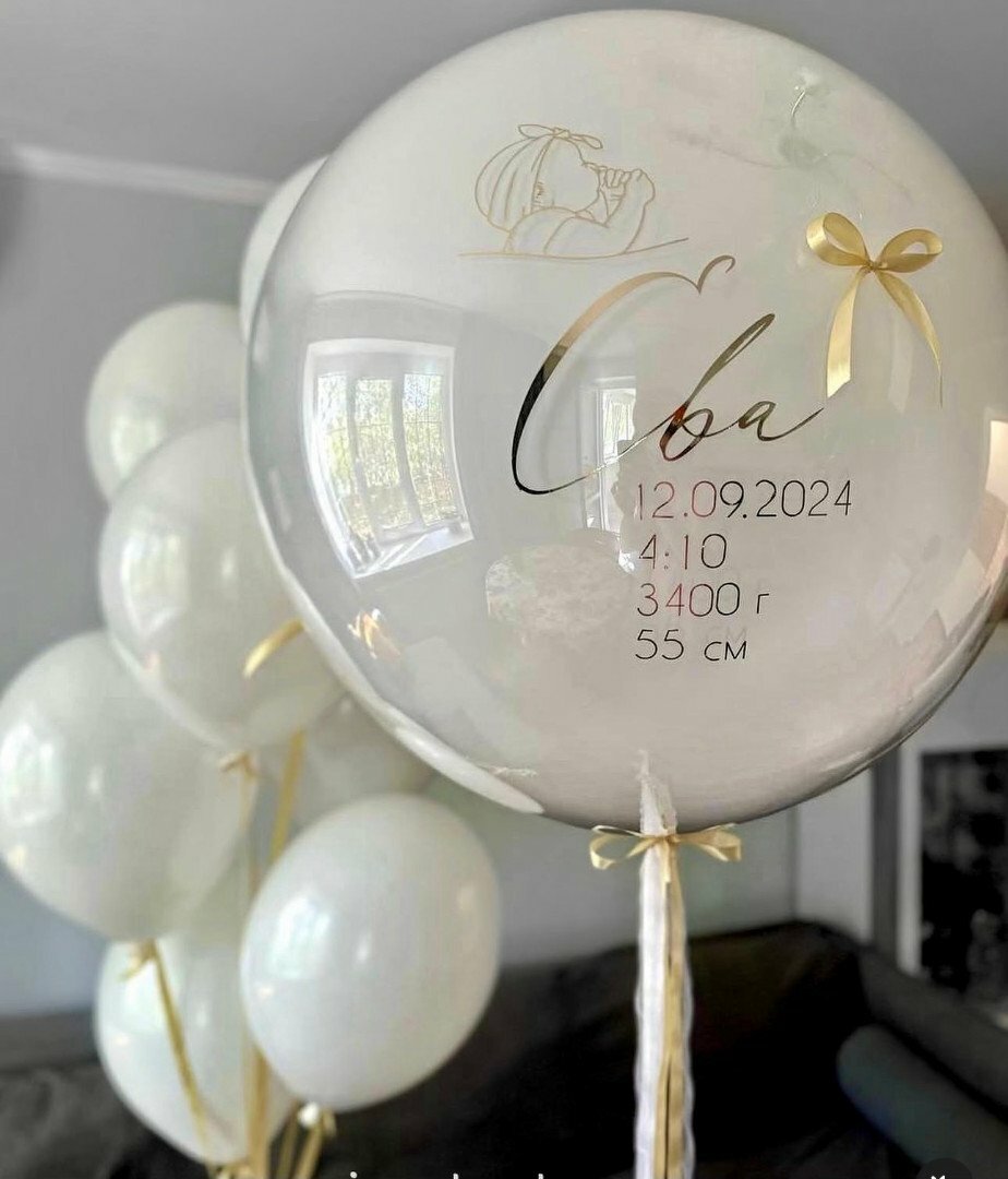 Воздушные шары на выписку из роддома «Нежный момент»