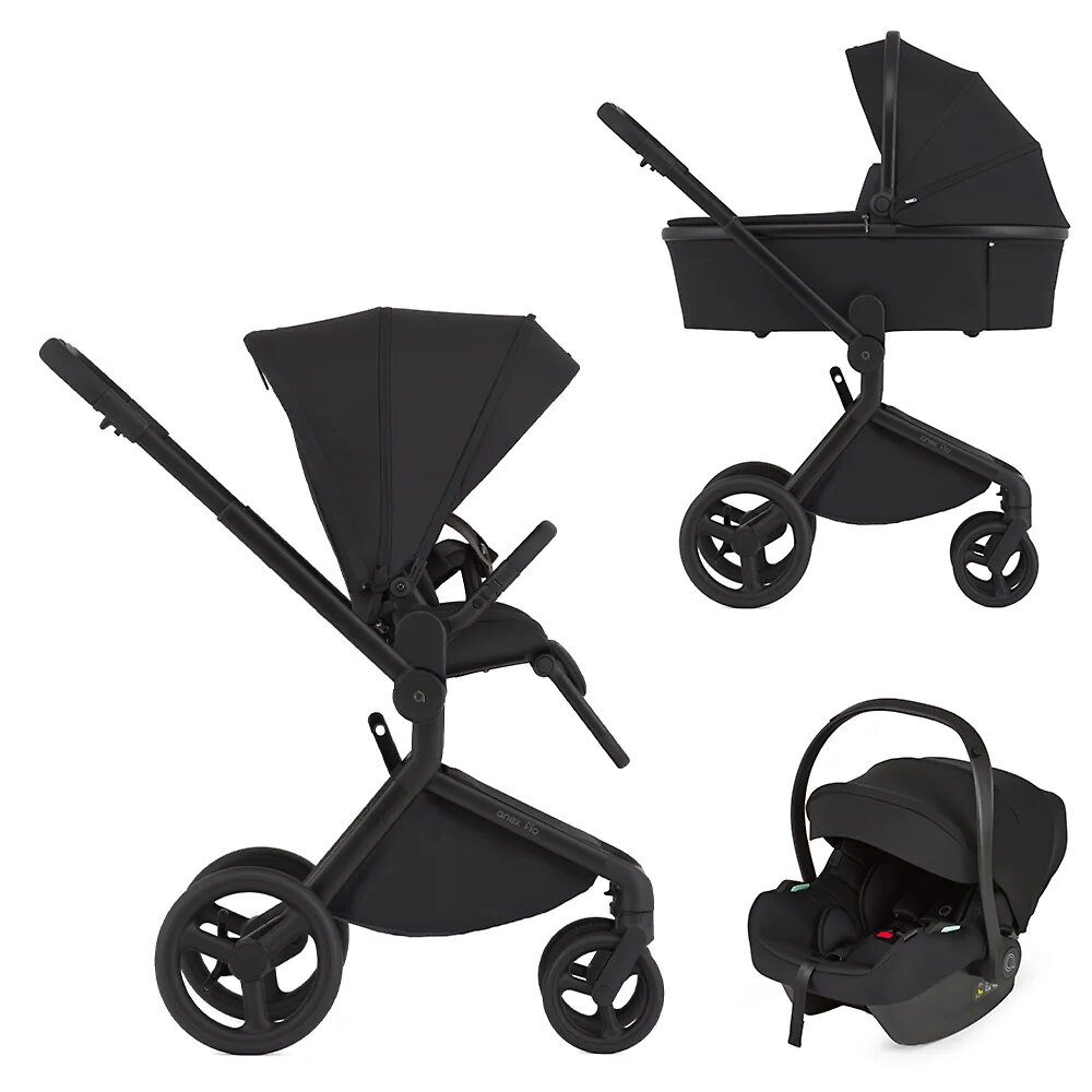 Детская коляска 3в1 Anex Flo, цвет Lungo (Чёрный)