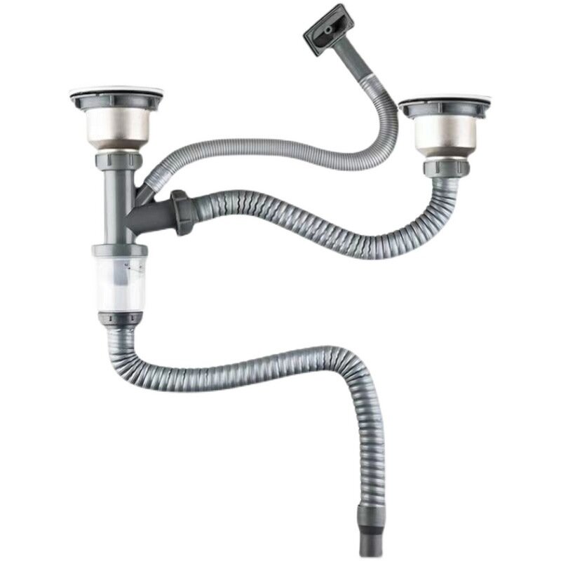 Кухонные аксессуары для слива из нержавеющей стали, раковина для мытья посуды, одинарный и двойной слот, набор для слива, защищающий от запаха