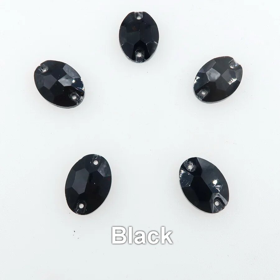 Стразы овальные черные SNCRYSTAL, A3 Black