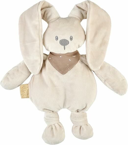 Игрушка мягкая Nattou - Милый бежевый кролик, 36 см - B0D6RYXPDX