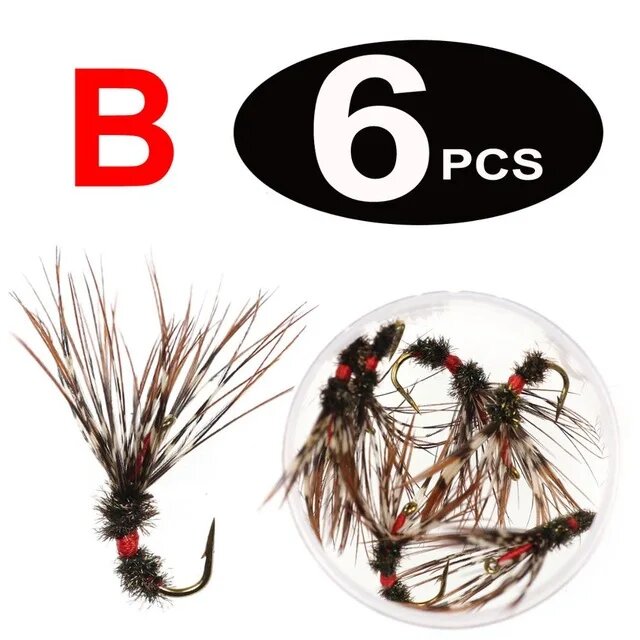 Wifreo 6 шт. #12 Тенкара, мушки для ловли нахлыстом, горный поток, форель, рыболовные приманки, пресноводная горная рыболовная приманка