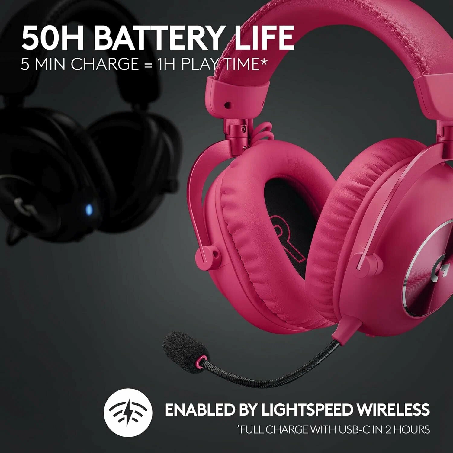Беспроводной наушник Logitech G PRO X 2 Lightspeed Wireless Gaming Headset - розовый(Pink)