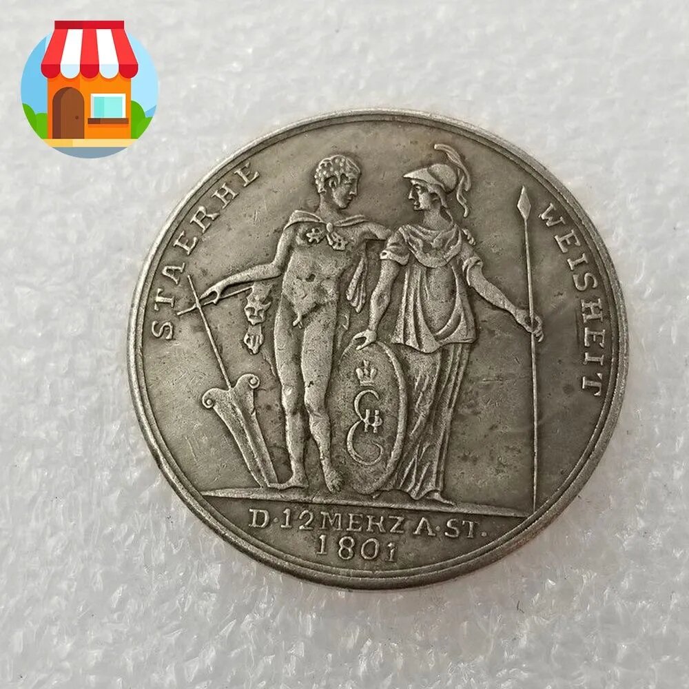 1801 Россия Жесткий Памятная монета Античный серебряный доллар