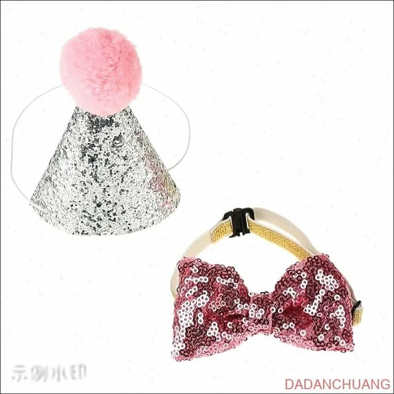 Бабочка и колпак праздничный костюм на День Рождения кота и собаки