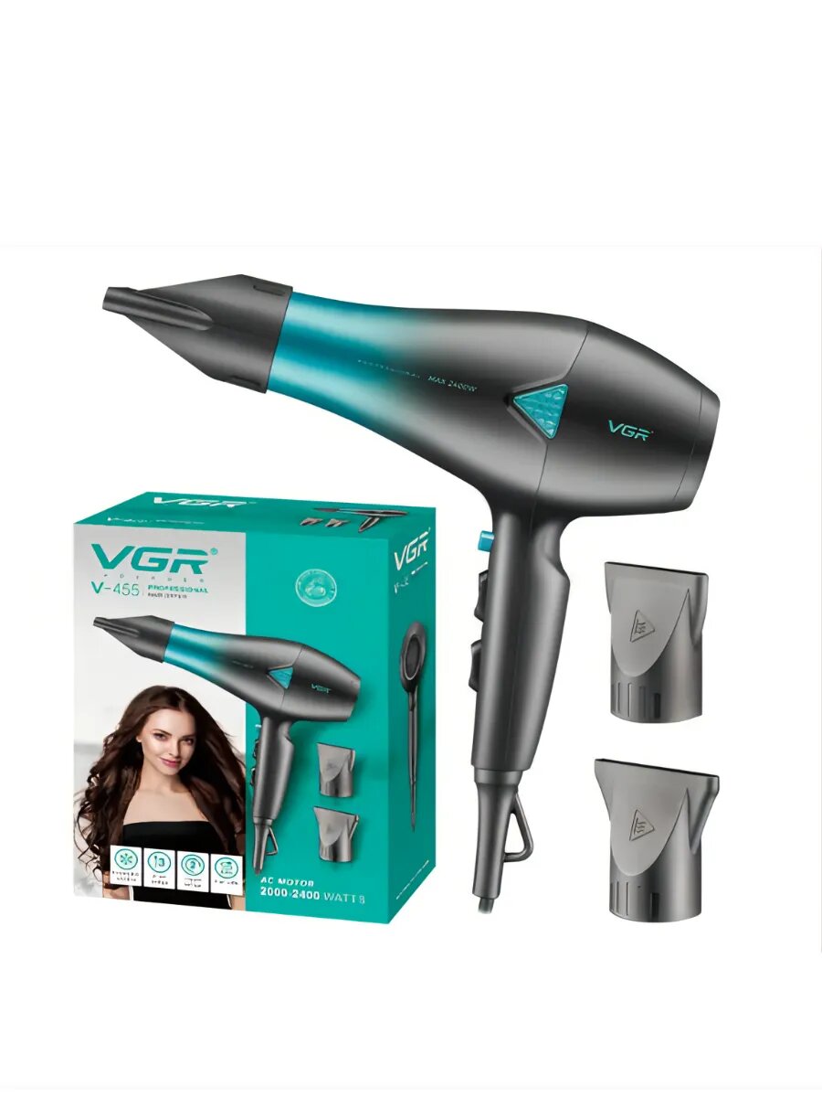 Фен для волос с насадками VGR V-455 профессиональный с ионизацией