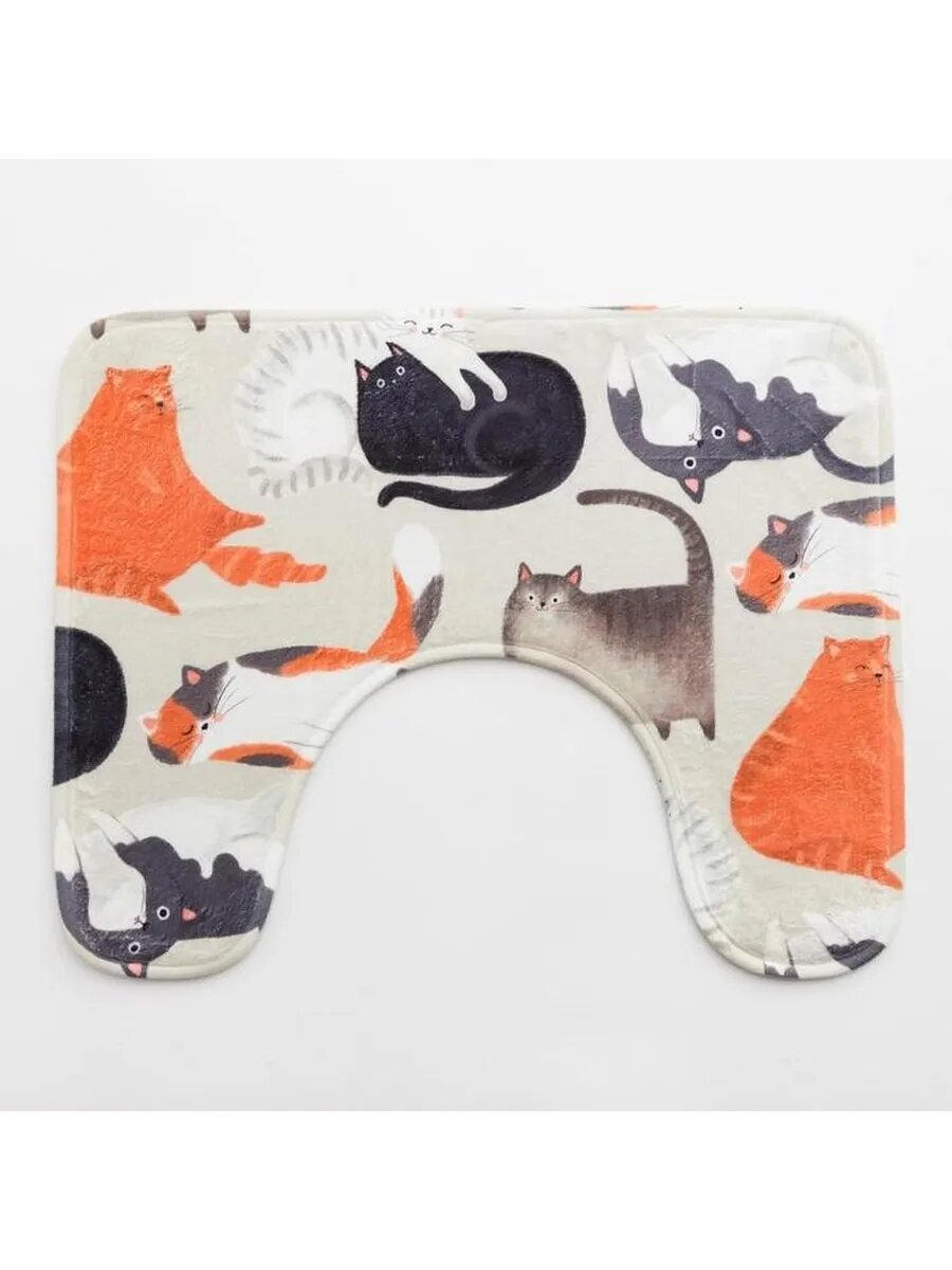 Комфортный велюровый коврик для ванной с милыми животными