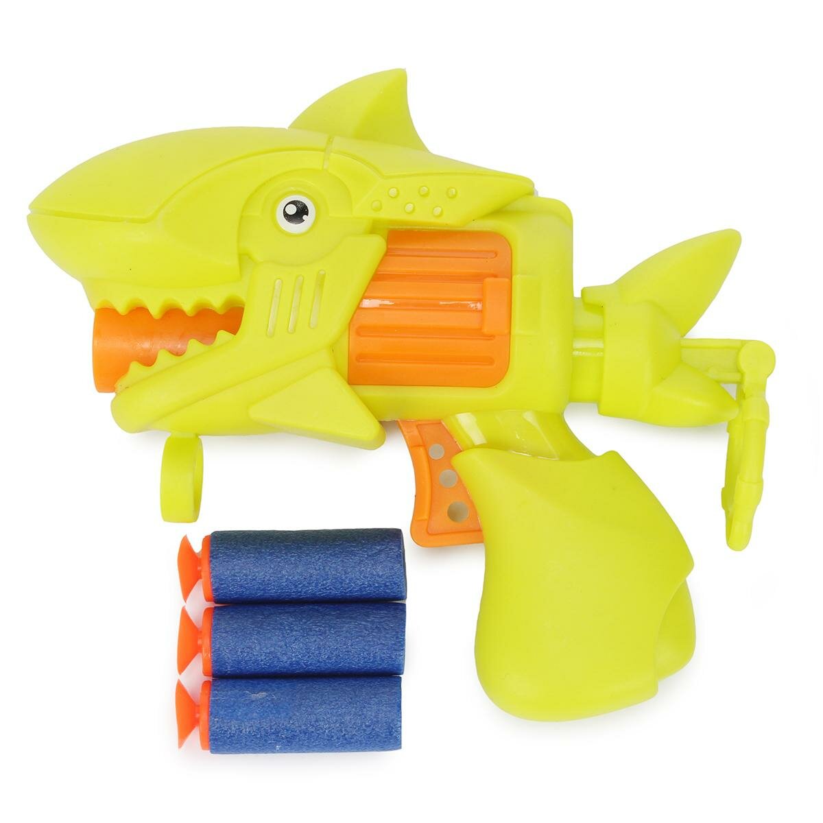 Пистолет игрушечный «Морская акула» с мягкими пулями, 3 шт, пластик, безопасная игра, размер 19х5х15 см