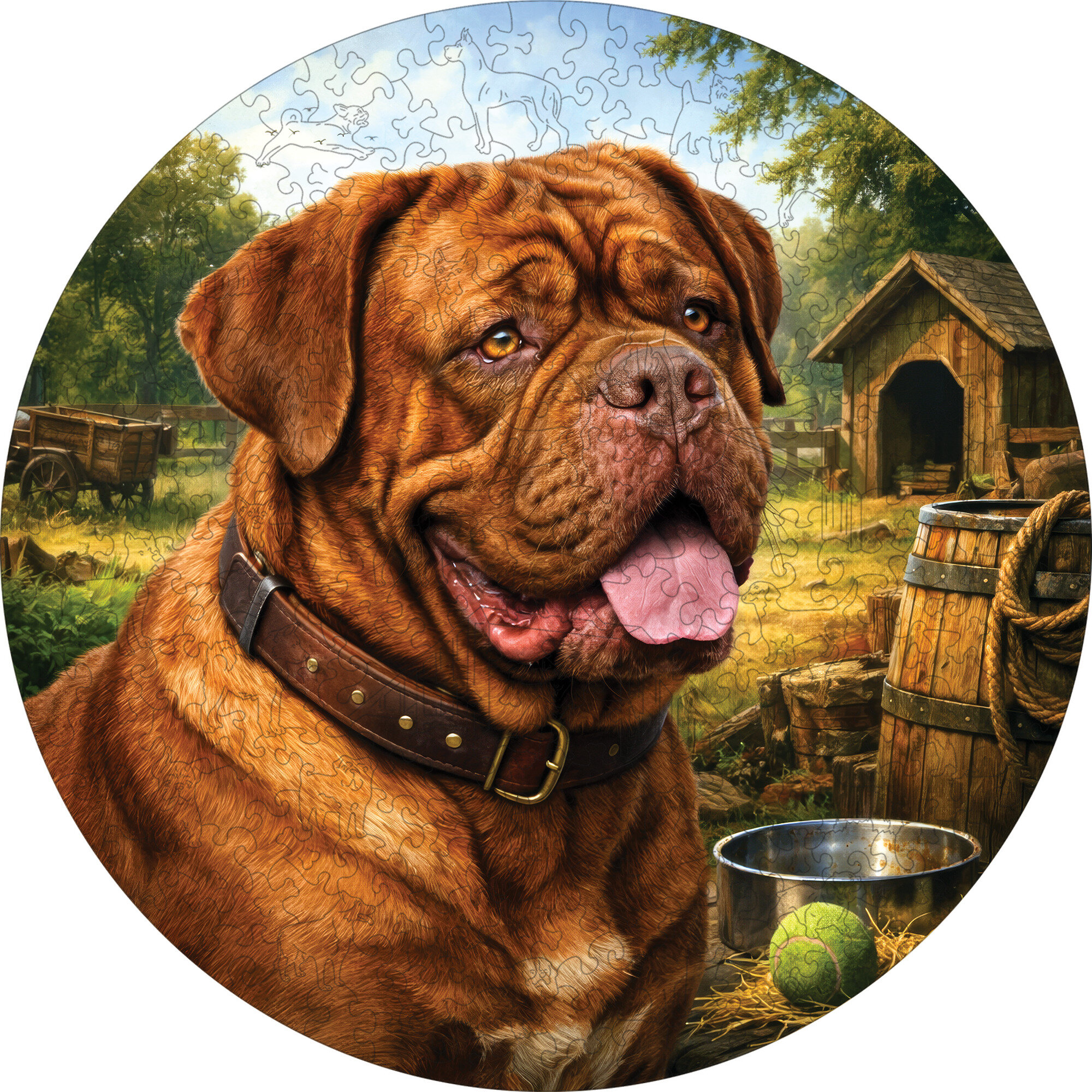 Деревянный пазл "Бордоский дог" коллекции "Мир собак" / 30х30см, 260 деталей / Подарок для взрослых и детей