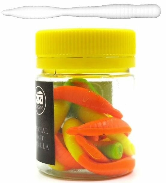 Силиконовые приманки Cool Place Bomber 3.1" 80мм СЫР #Green Chart Orange (7шт/уп) / Приманка на форель